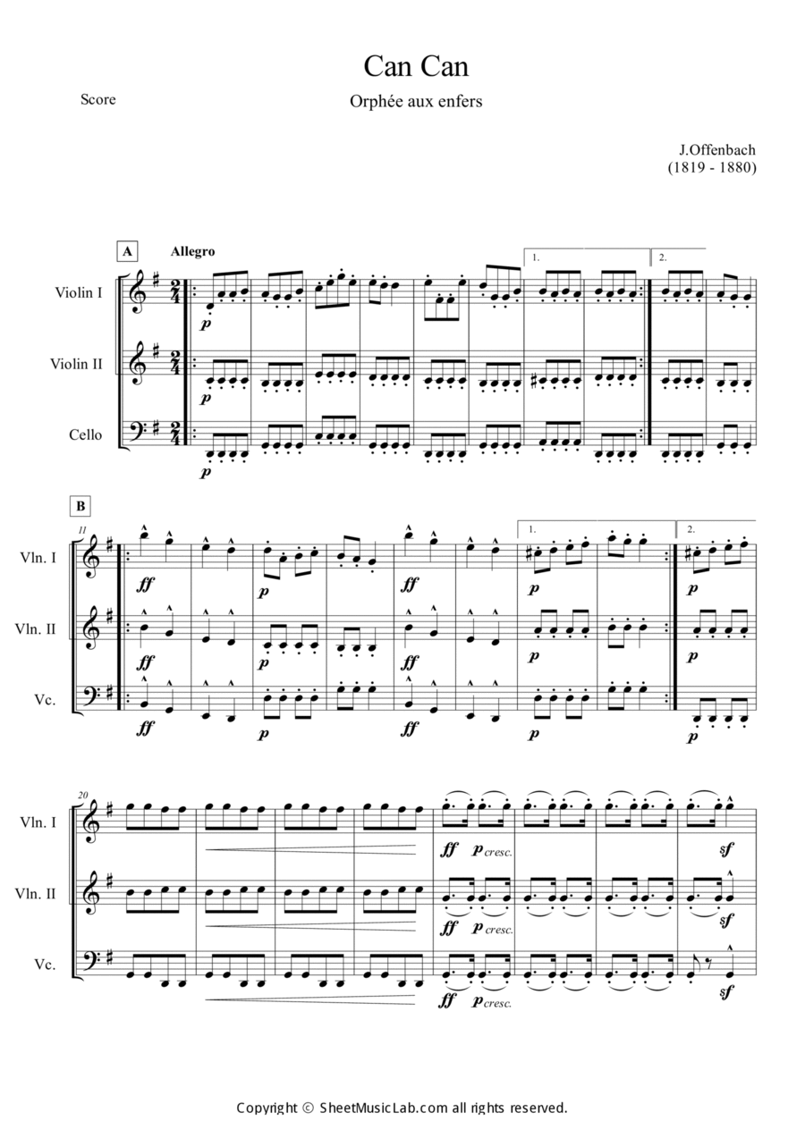 Can Can (from Orpheus in the Underworld) by Jacques Offenbach - String ...