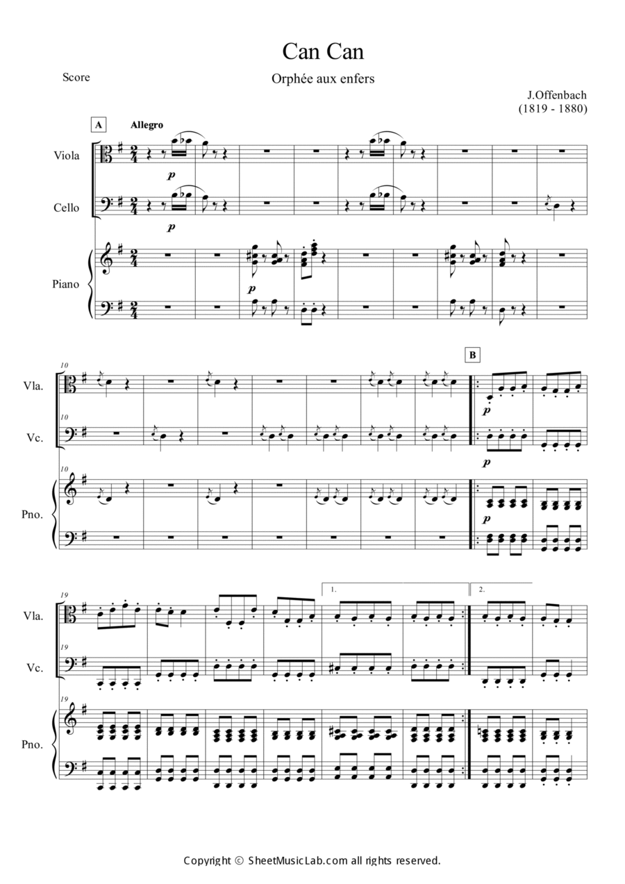 Can Can (from Orpheus in the Underworld) by Jacques Offenbach - Cello ...