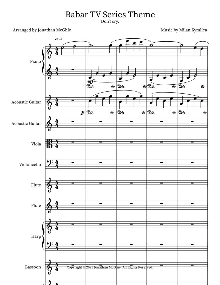 Babar TV Series Theme - Small Ensemble - Digital Sheet Music | Sheet ...