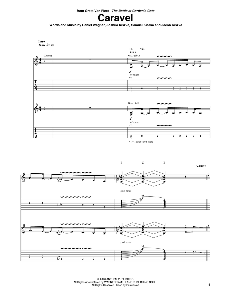 Caravel - Guitar Tablature - Digital Sheet Music | Sheet Music Plus