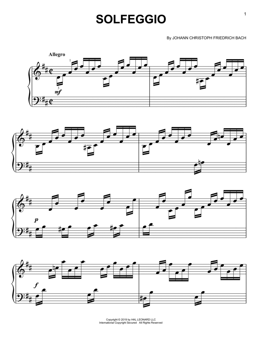 Solfeggio - Easy Piano - Digital Sheet Music | Sheet Music Plus