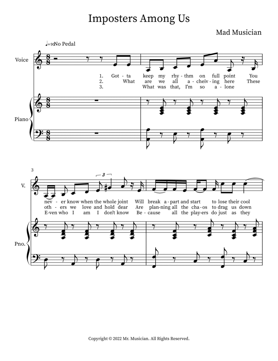 Imposters Among Us - Piano, Voice - Digital Sheet Music | Sheet Music Plus