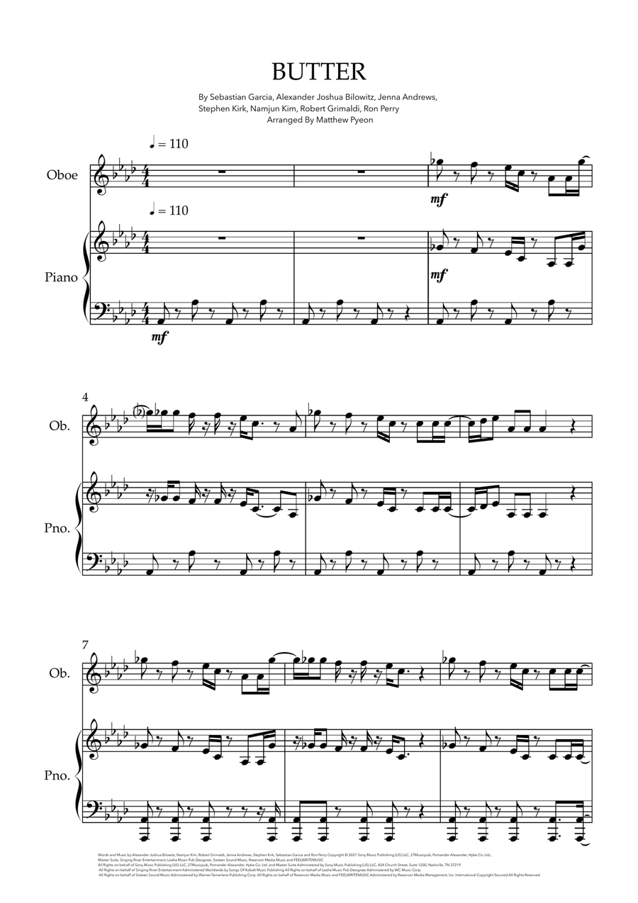 Butter by BTS - Piano - Digital Sheet Music | Sheet Music Plus