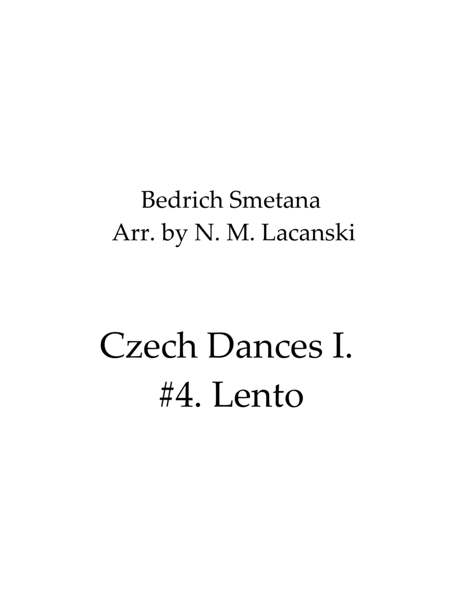 Czech Dances I #4. Lento by Bedrich Smetana - Marimba - Digital Sheet ...