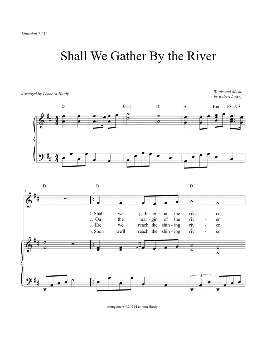 Shall We Gather at the River by Robert Lowry - Guitar, Voice, Piano ...