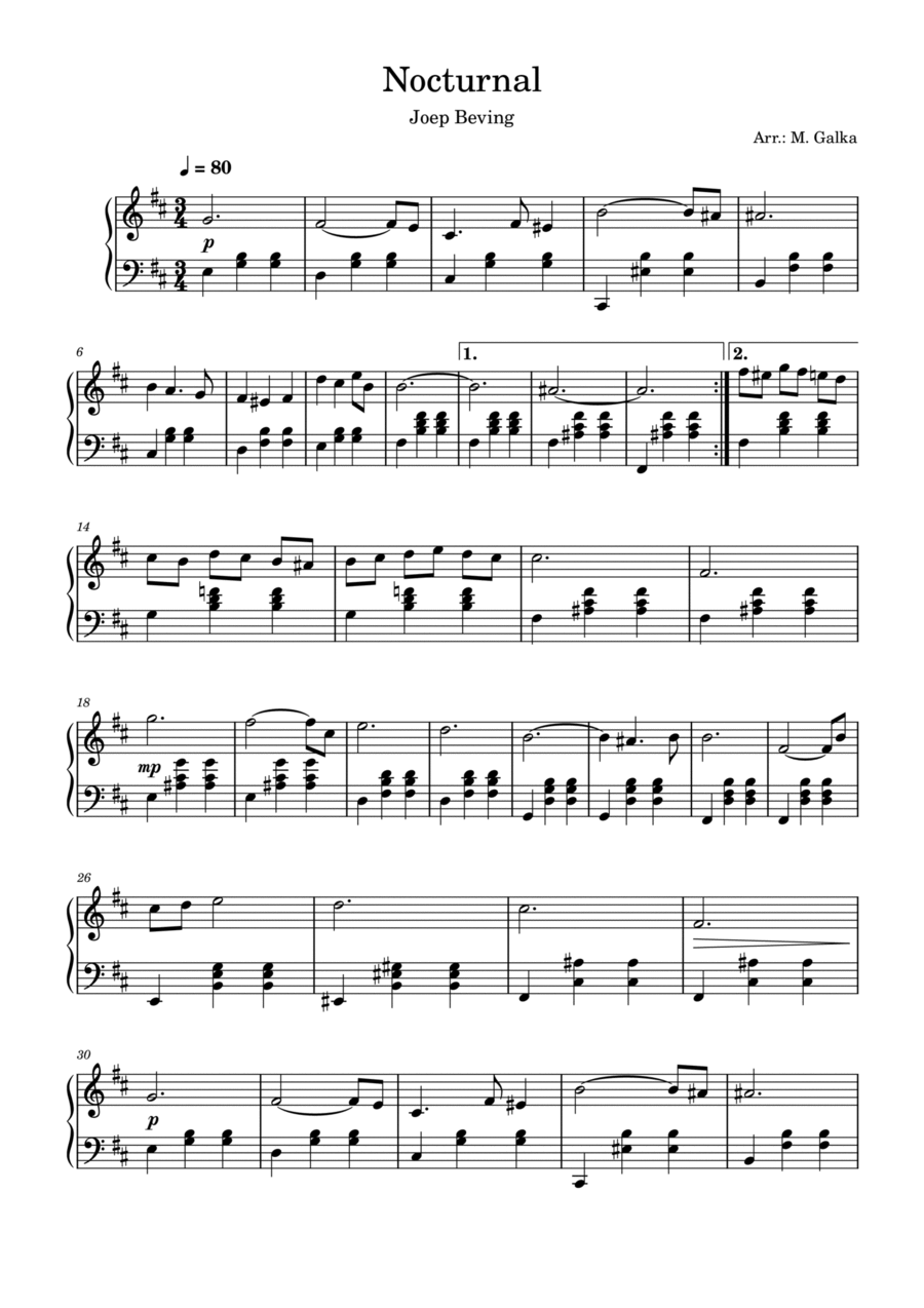 Nocturnal - Piano Solo - Digital Sheet Music | Sheet Music Plus