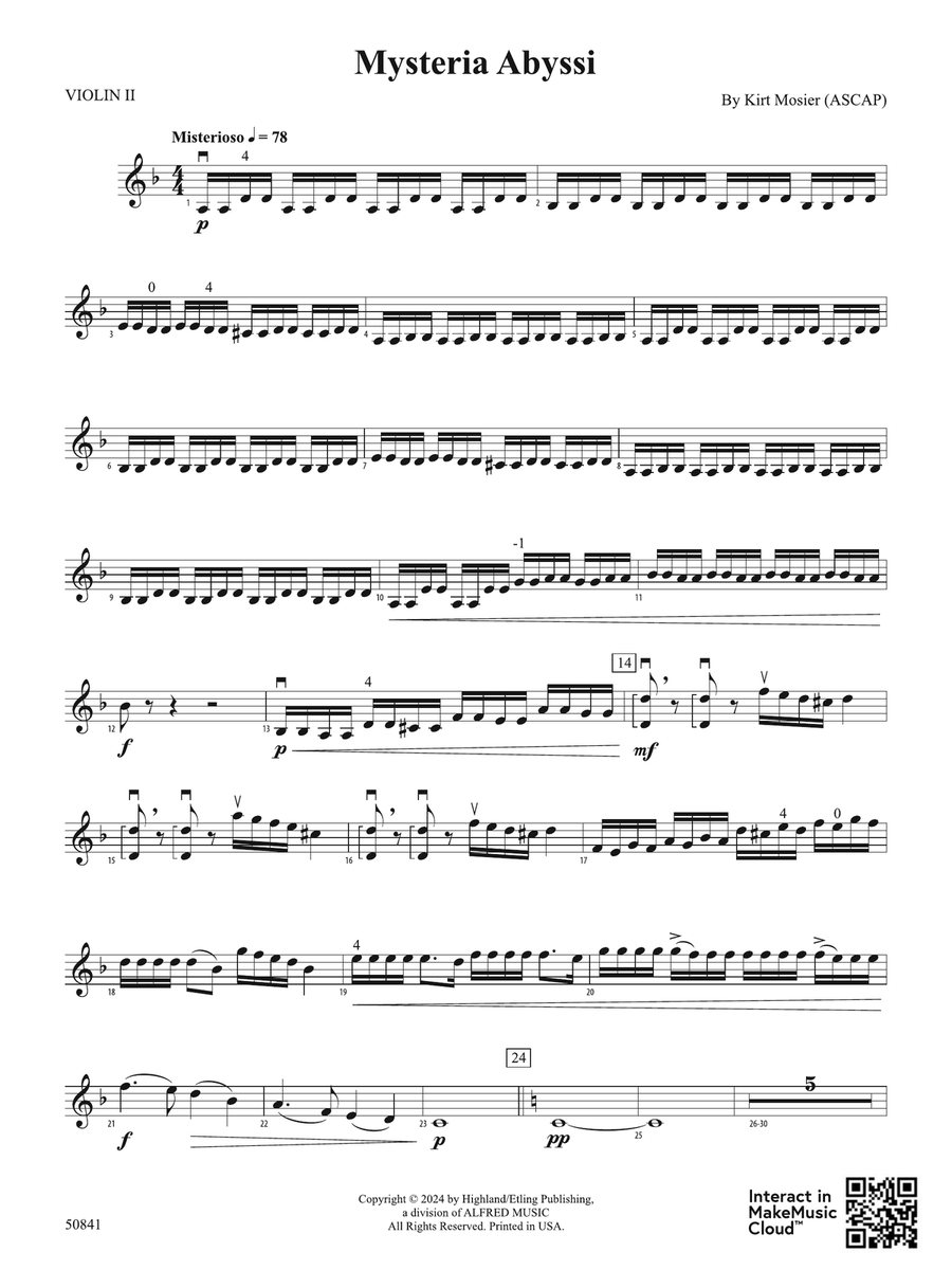 Mysteria Abyssi: 2nd Violin - String Orchestra - Digital Sheet Music ...