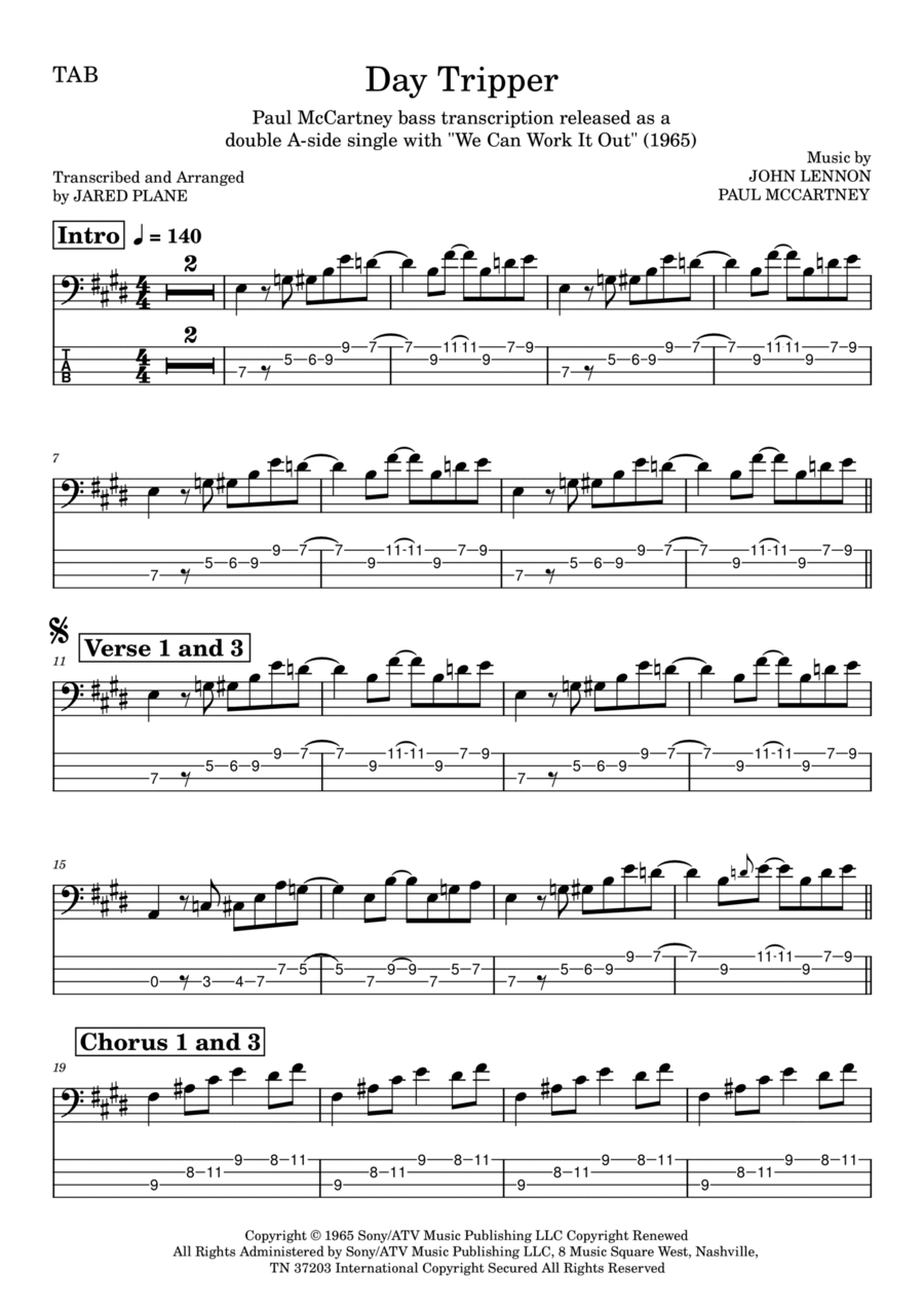 Day Tripper by The Beatles - Guitar Tablature - Digital Sheet Music ...