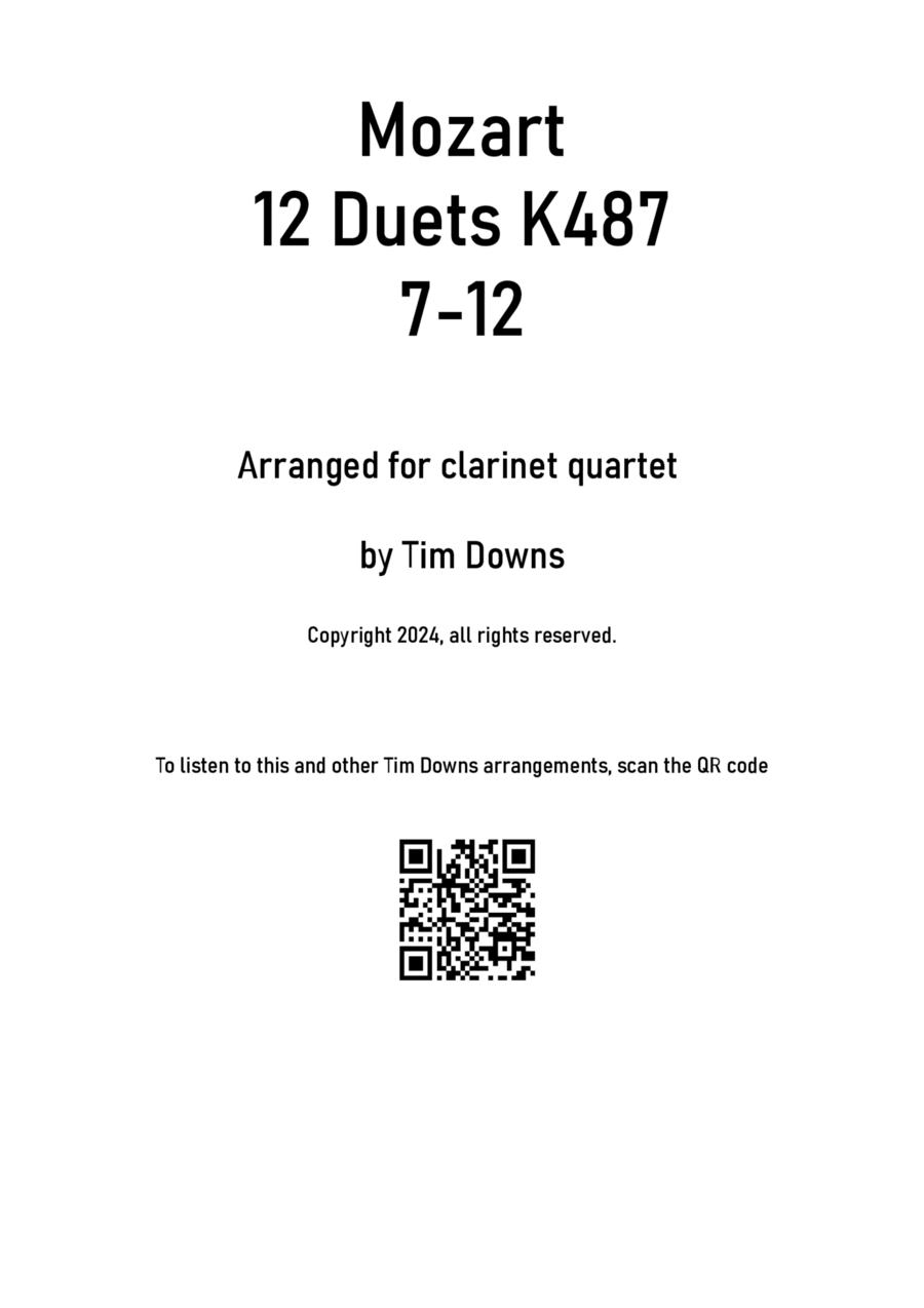 Clarinet quartets K487 7-12 by Wolfgang Amadeus Mozart - Clarinet Quartet - Digital Sheet Music ...