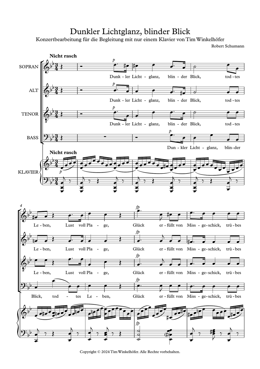Dunkler Lichtglanz, blinder Blick by Robert Schumann - Voice - Digital ...