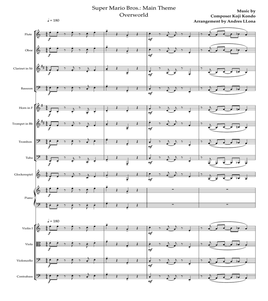 Super Mario Bros Theme - Trombone Solo - Early Intermediate Digital ...
