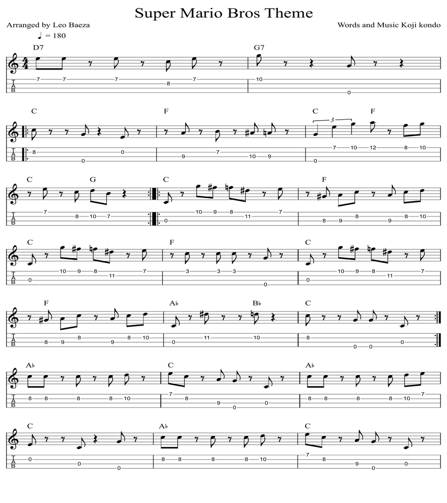 Super Mario Bros Theme - Ukulele - Digital Sheet Music | Sheet Music Plus