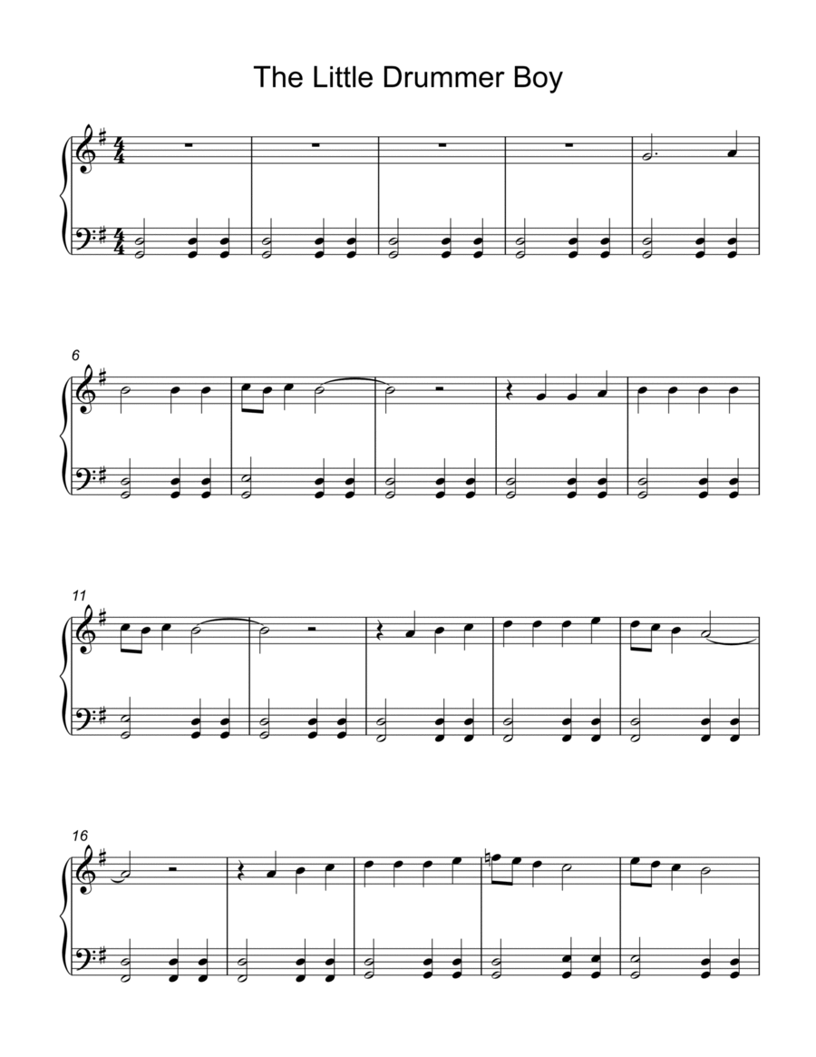 The Little Drummer Boy by Gloria Gaynor - Easy Piano - Digital Sheet ...