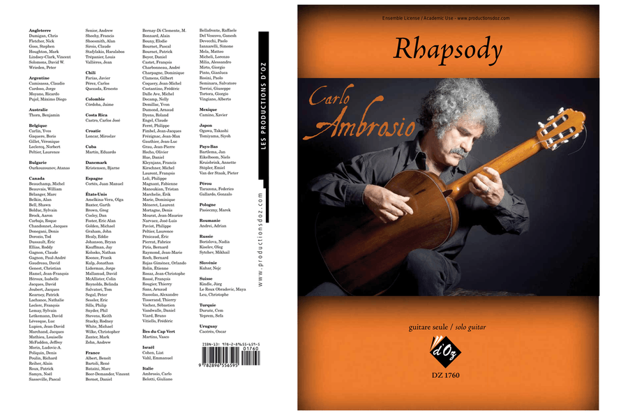 Rhapsody, opus 26 - Classical Guitar - Digital Sheet Music | Sheet ...