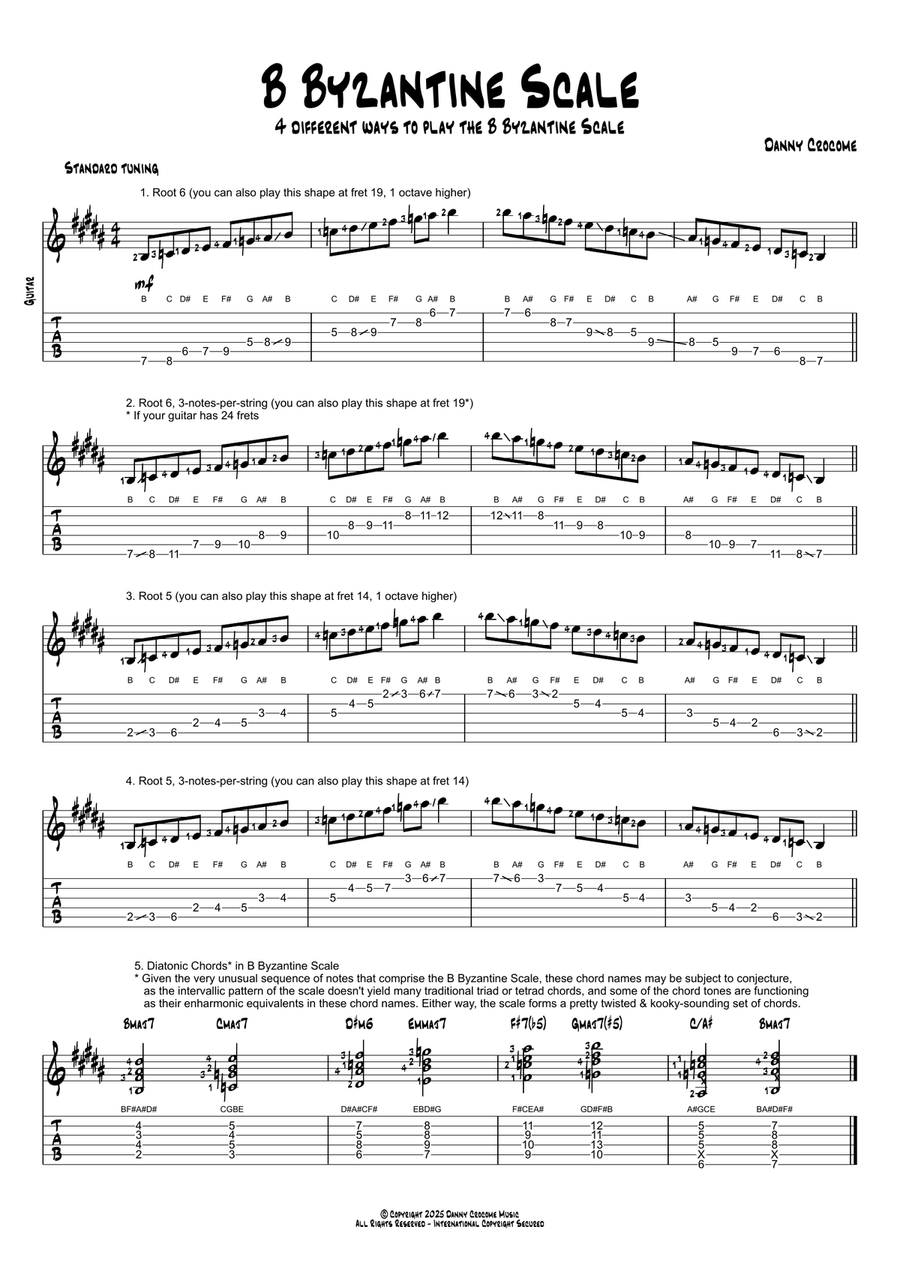 B Byzantine Scale (4 Ways to Play) by Traditional - Acoustic Guitar ...