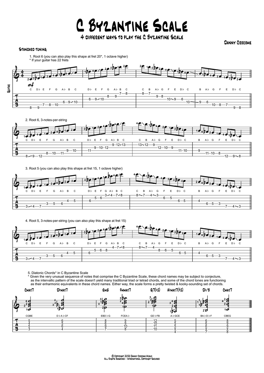 C Byzantine Scale (4 Ways to Play) by Traditional - Acoustic Guitar ...