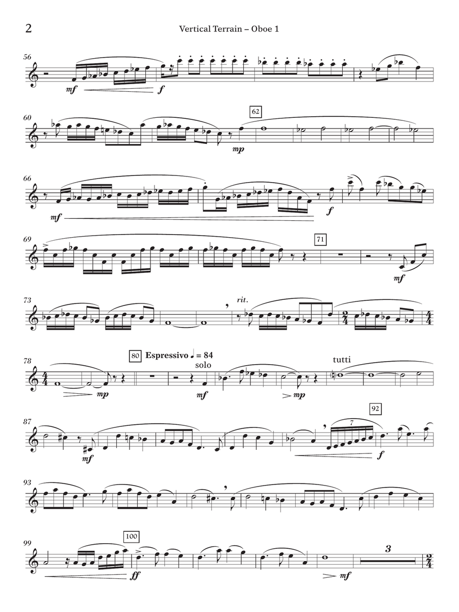 Vertical Terrain - Oboe 1 by Rossano Galante - Concert Band - Grade 4 Digital Sheet Music ...