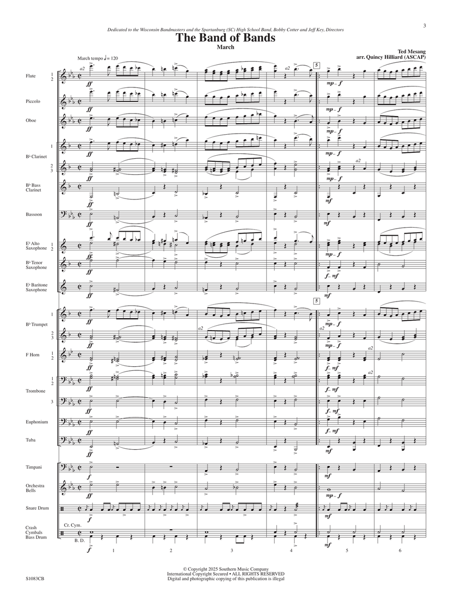 The Band of Bands (arr. Quincy Hilliard) - Full Score by Theodore ...