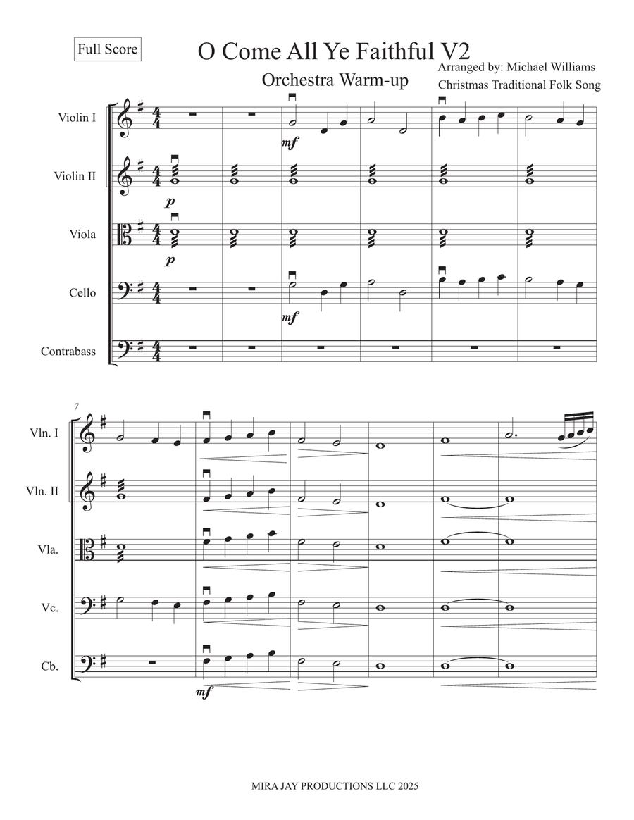 O Come All Ye Faithful - String Orchestra - Early Intermediate Digital ...