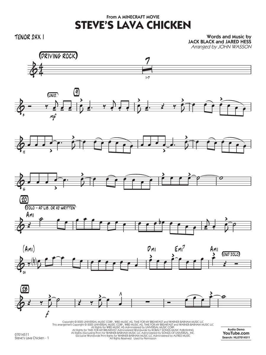 Steve's Lava Chicken (from A Minecraft Movie) (arr. John Wasson ...