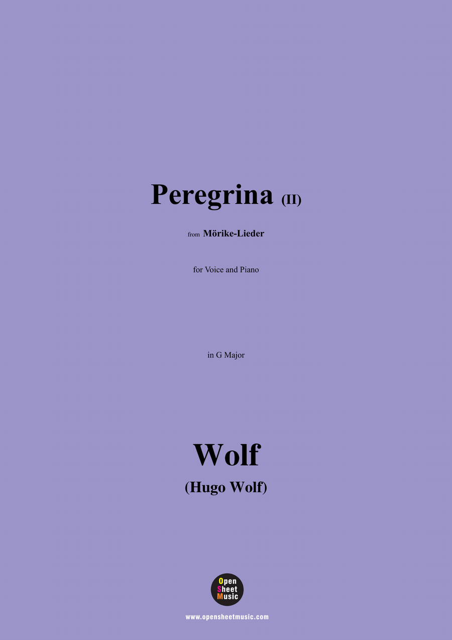 H. Wolf-Peregrina II,in G Major by Hugo Wolf - Voice, Piano, Vocal ...