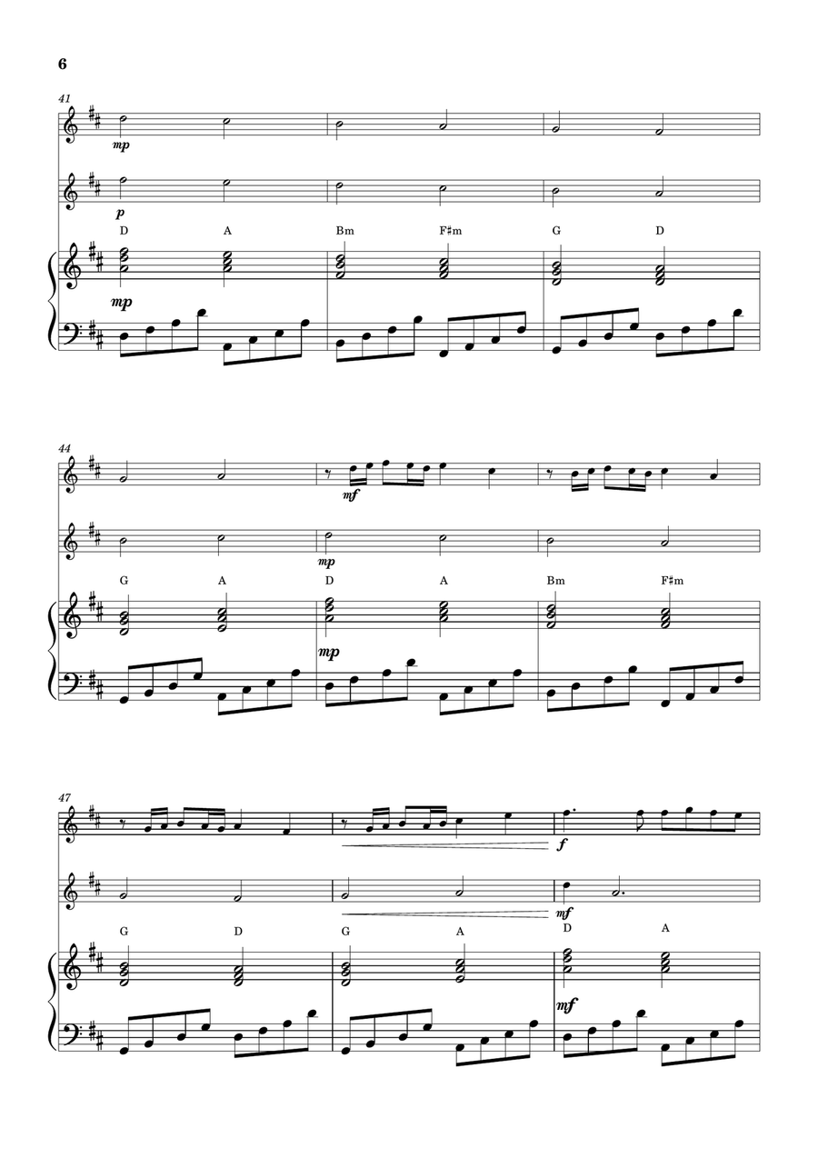 Canon in D - Flute Duet and Piano- Easy - score and parts - Johann ...
