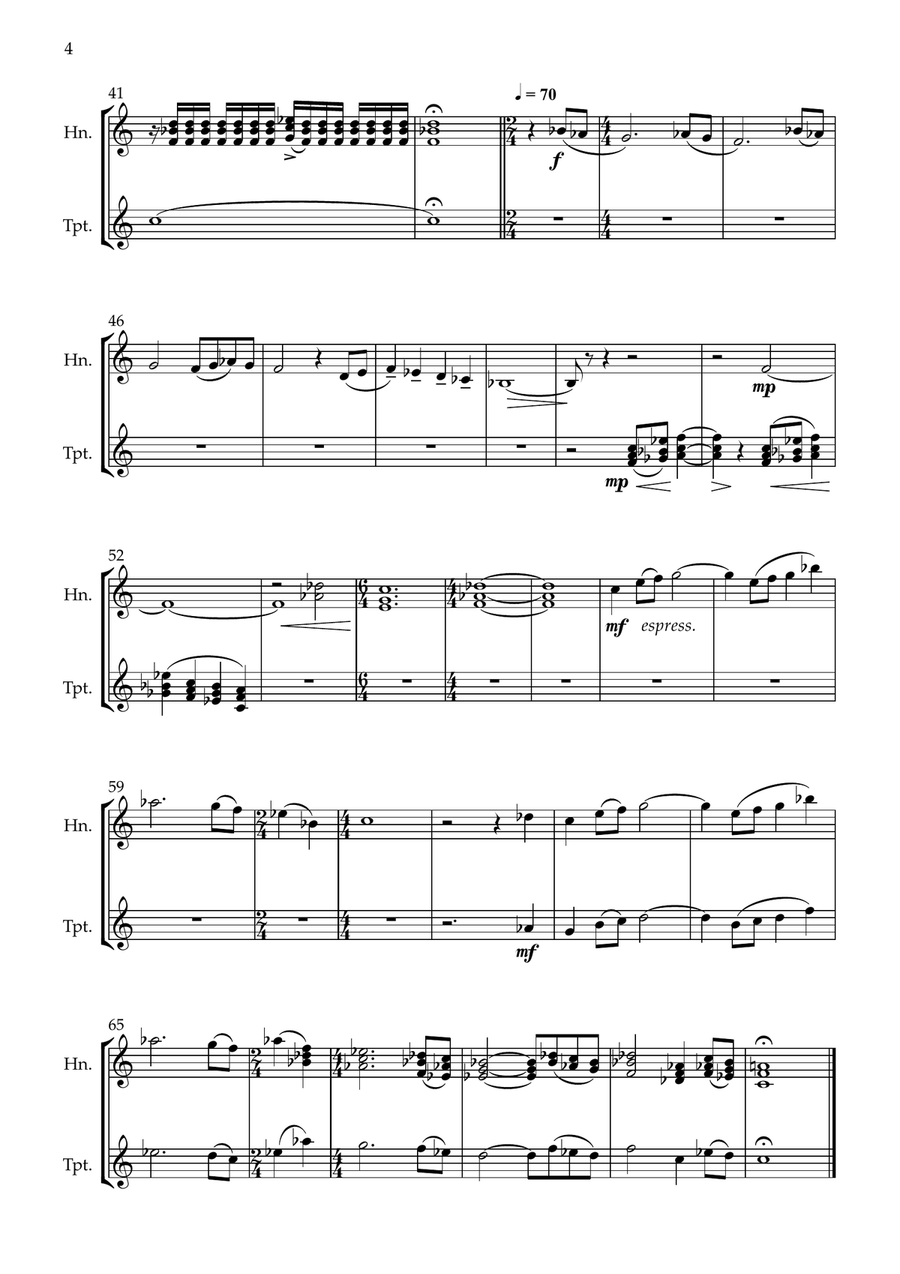 Camel Race by Jerry Goldsmith - Horn, B-Flat Trumpet, Brass Duet ...