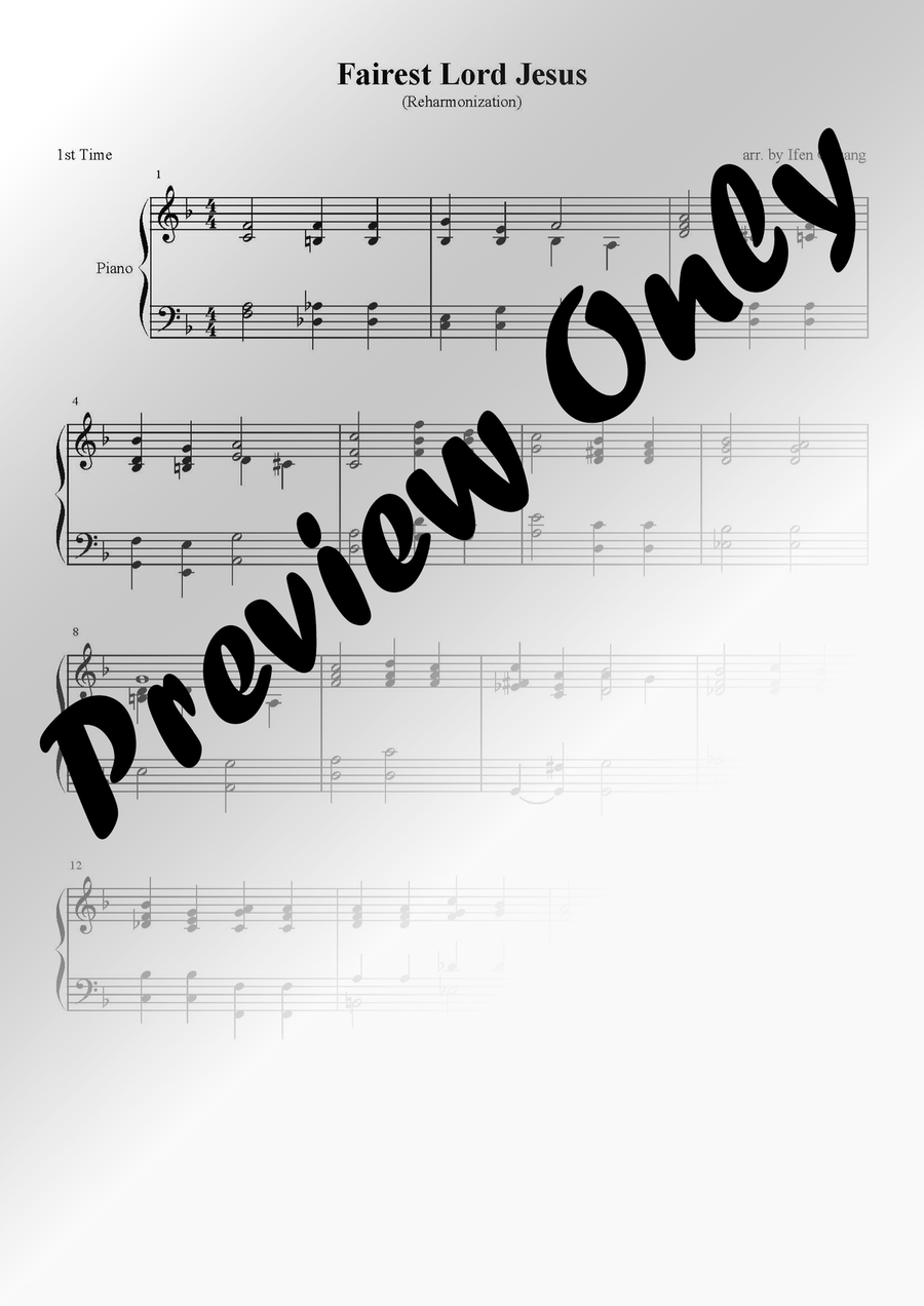 Fairest Lord Jesus, Chord Substitution for Congregational Singing by ...