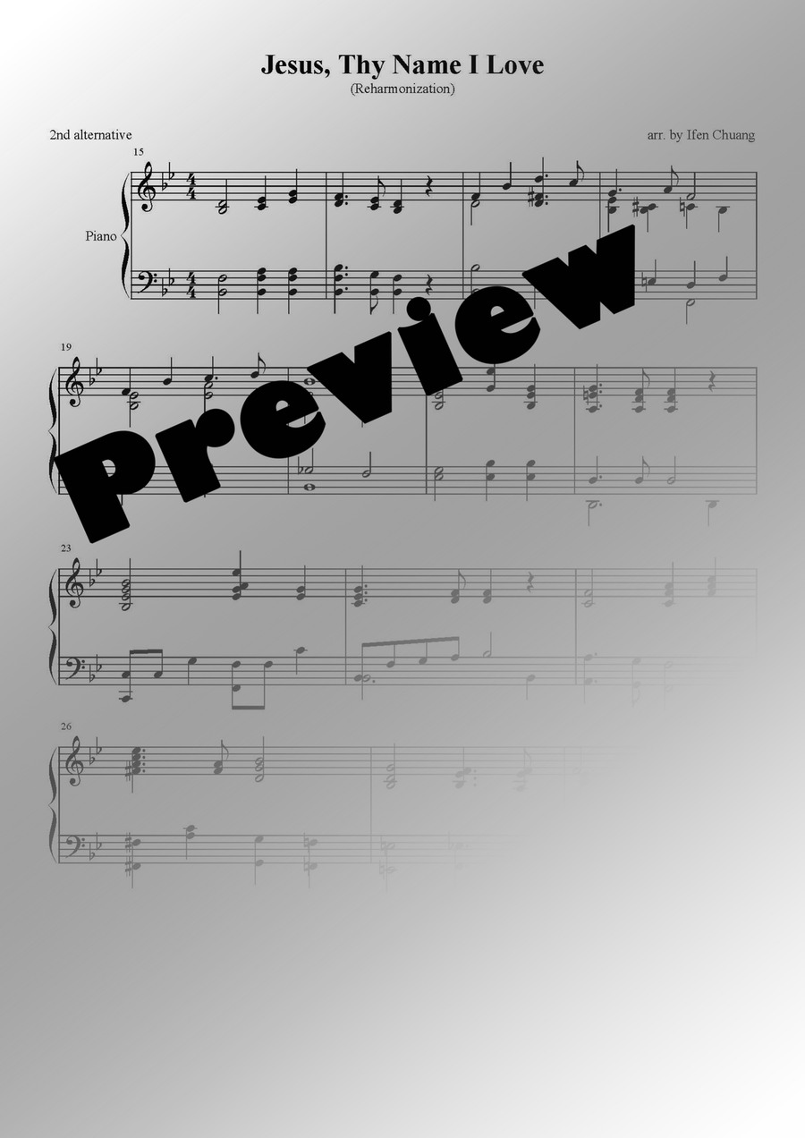 Jesus, Thy Name I Love, Chord Substitution for Congregational Singing ...